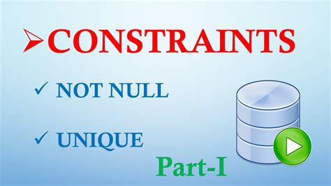 12 Constraints Part I Not Null Unique Constraint Codecelebration Youtube