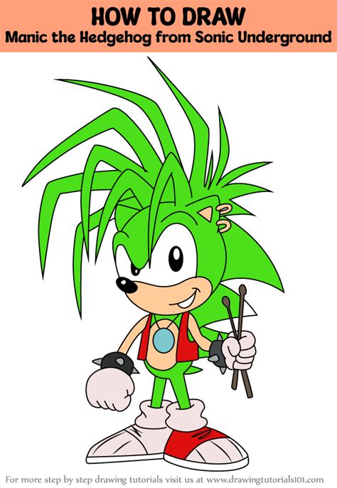 How To Draw Manic The Hedgehog From Sonic Underground Sonic