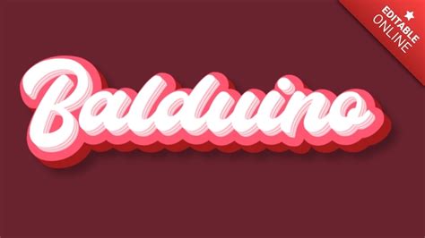 Balduino 3d Chica Rosa Generador De Efectos De Texto