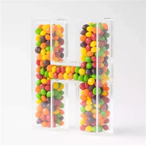 Letra 20cm Acrílico Para Rellenar Con Dulces Letra A Elegir