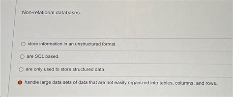 solved non relational databases store information in an