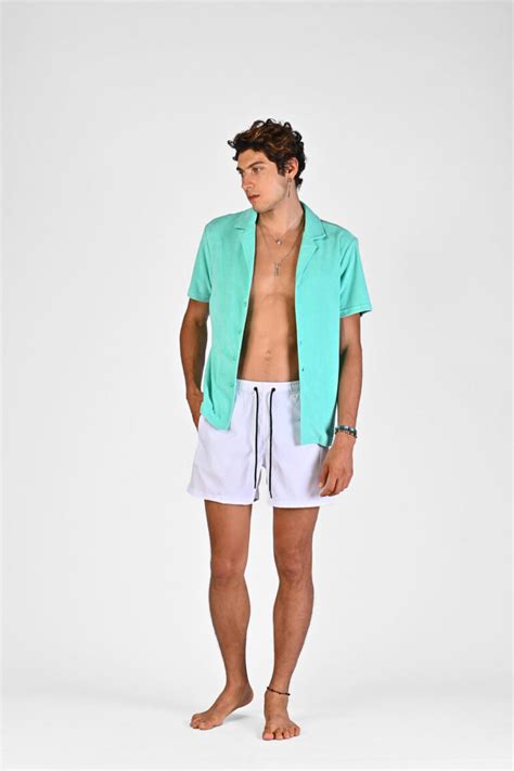 Mens White Swim Trunks