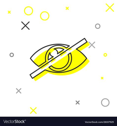 Grey Invisible Or Hide Line Icon Isolated Vector Image