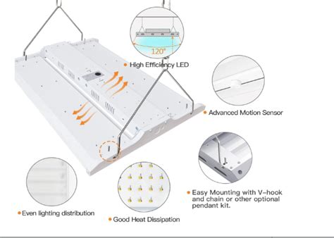 Led Linear High Bay Light 2ft 210w Cct 5000k 28350 Lm