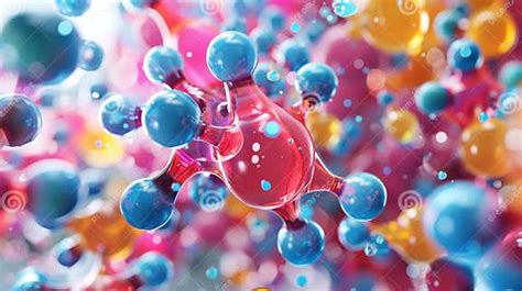 Colorful Molecules Floating And Connecting Representing Big Data And