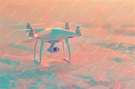 Premium Photo Drone And Map In The Concept Of Aerial Surveillance And
