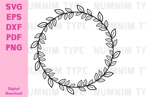 Floral Wreath Svg Laurel Wreath Outline Graphic By Numnim · Creative