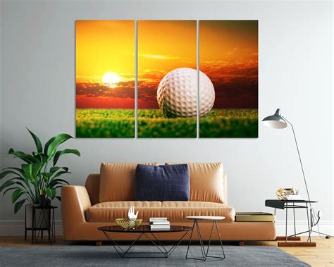 Golf Wall Art Sunset Canvas Print For Game Room Decor Etsy