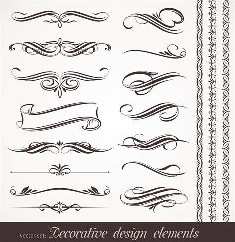 Векторные декоративные элементы для дизайна Vector Decorative Design