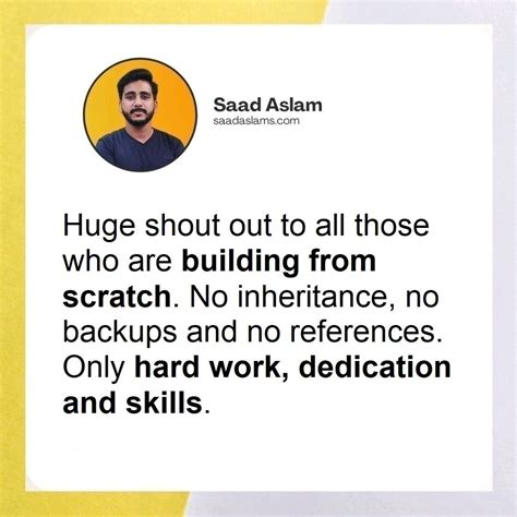 Saad Aslam On Linkedin To All The Hard Working People Out There