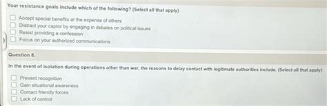 Your Resistance Goals Include Which Following Select Apply Accept