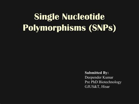 Single Nucleotide Polymorphism Ppt Genetics Science