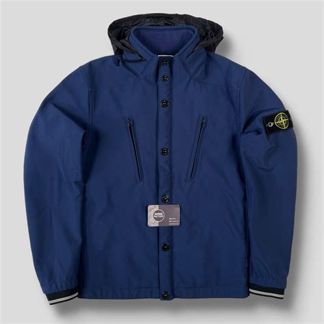Stone Island Soft Shell R Hooded Jacket Navy Garmz Factory
