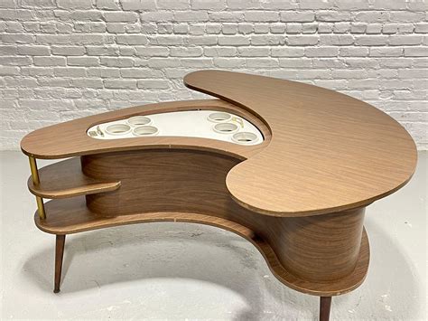 Atomic Mid Century Modern Grand Server Boomerang Bar Cabinet C 1960