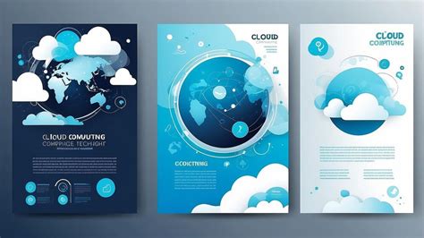 Cloud Computing Brochure Modern Vector Illustration Premium Ai