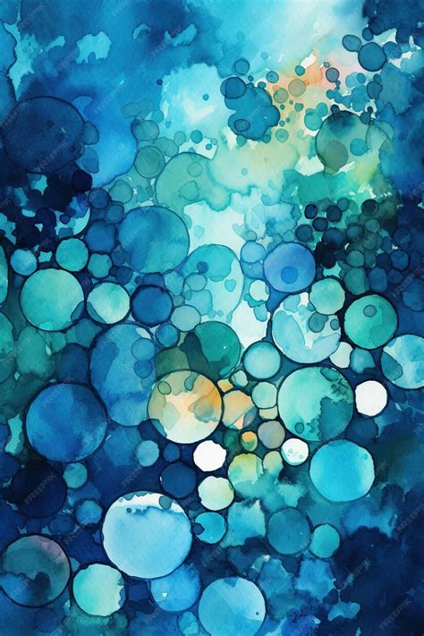 Premium Photo Abstract Watercolor Artwork Cells Blue Background