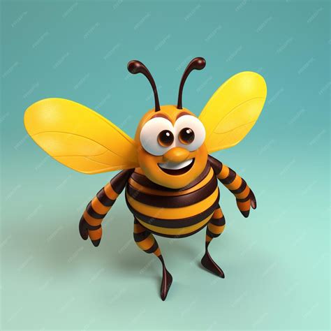 Premium Ai Image Cartoon Bee 3d