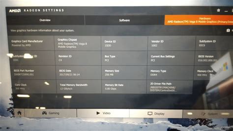 radeon vega 8 mobile 8 núcleos de gpu vega 256 mb de memoria ddr4 no