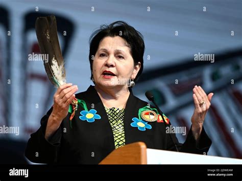 Elder Claudette Commanda Speaks During An Endorsement Ceremony For The