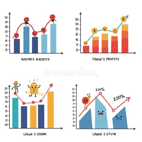 Four Humorous Bar Graphs With Varied Patterns And Emoji Like Figures