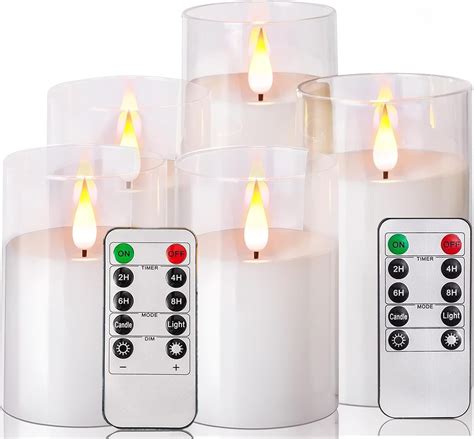 Niceme Pure White Flickering Flameless Candles Battery