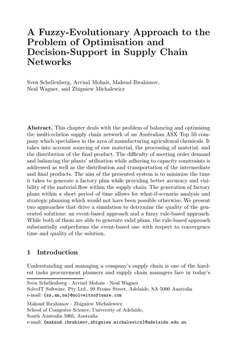 Pdf A Fuzzy Evolutionary Approach To The Problem Of Optimisation And