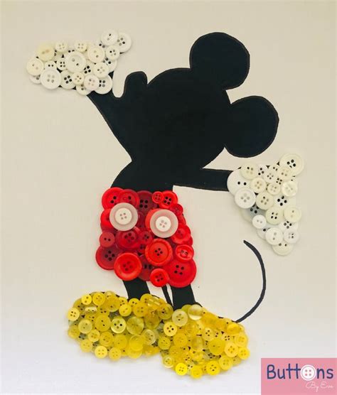 Mickey Mouse Button Art Mickey Mouse Craft Ideas Mickey Mouse Crafts