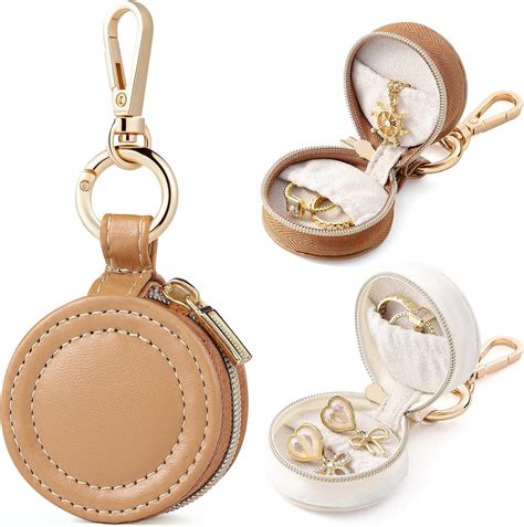 Oranllow 2 Pcs Portable Jewelry Ring Holder Boxs With