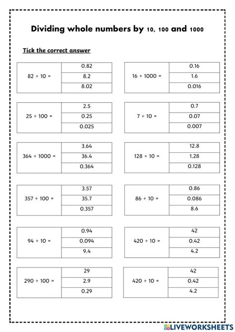 Adding 10 100 And 1000 Worksheets
