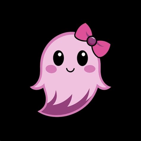 Halloween Pink Ghost With Coquette Bow Vector Premium Ai Generated Vector