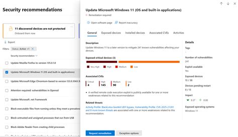 Security Recommendations Microsoft Defender Vulnerability Management