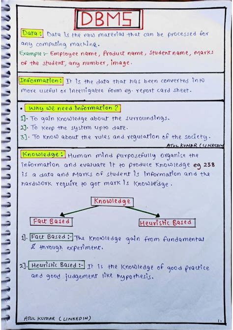 Dbms Notes Handwritten A Comprehensive Guide To Database Management