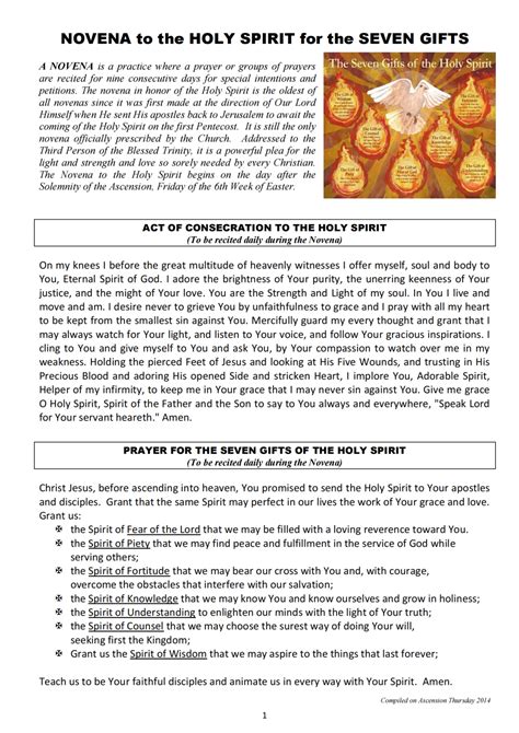Novena Prayer To The Holy Spirit Todays Catholic Online