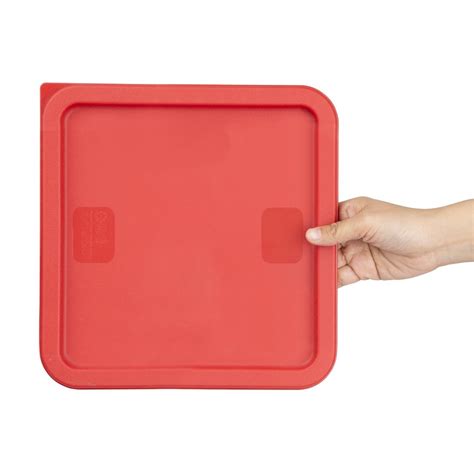 Hygiplas Square Food Storage Container Lid Red Large Camfield Supplies