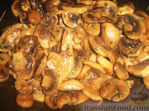 Рецепт: Гарнир из шампиньонов на RussianFood.com