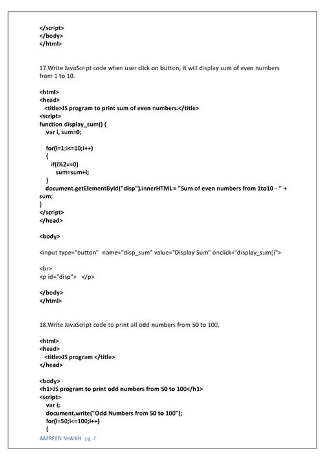 Javascript Program Pdf Programming Languages Computing