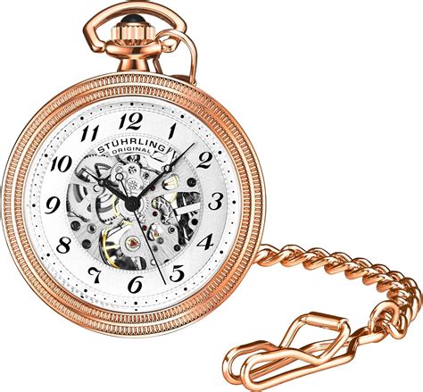 Stuhrling Original Mens Pocket Watch Stainless Steel