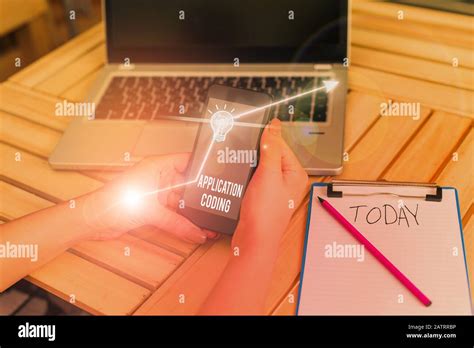 Word Writing Text Application Coding Business Photo Showcasing Process By Which A Mobile App Is