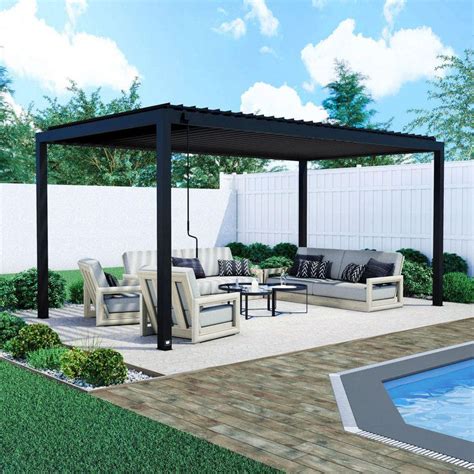 Backyard Discovery Sarasota 18 Ft X 10 Ft Black Galvanized Steel