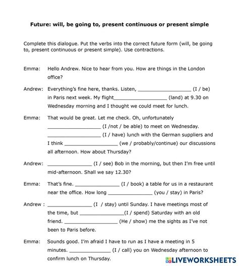 Future Will Free Interactive Worksheets 7353342