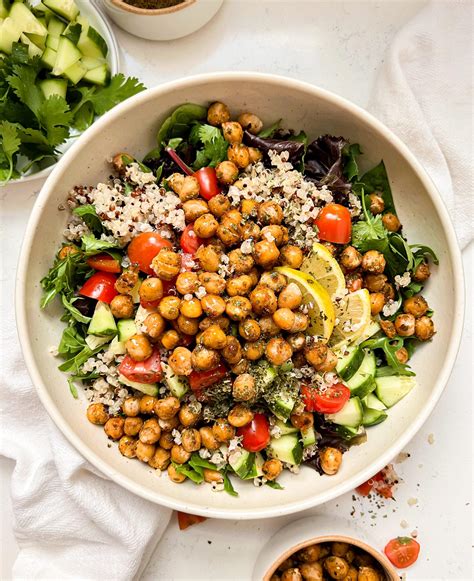 Spicy Roasted Chickpea Salad Bowl Munching With Mariyah