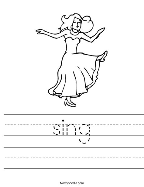 Sing Worksheet Twisty Noodle