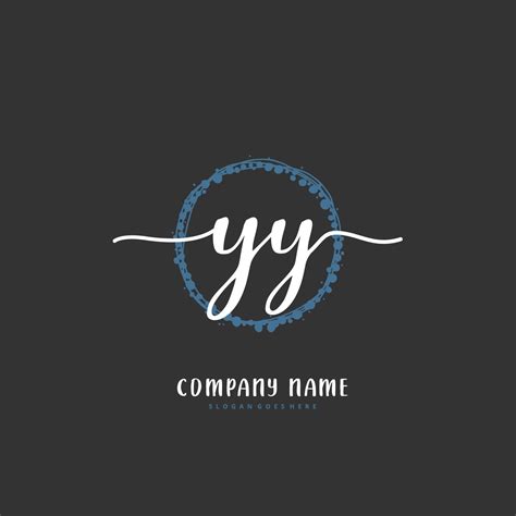 Yy Initial Handwriting And Signature Logo Design With Circle Beautiful