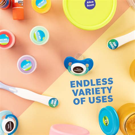 Mini Round Name Labels Border Label Land