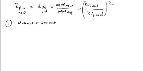 Find The Per Unit Reactance For Each Of The Below Listed Equipment On