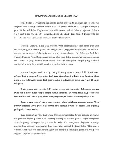 Outing Class Museum Sangiran Pdf