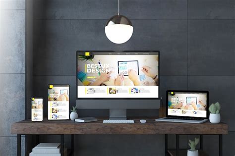 premium photo responsive design e magazine website devices isolated