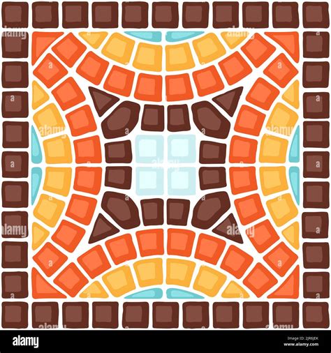 Ancient Mosaic Tile Pattern Decorative Antique Stone Ornament Stock