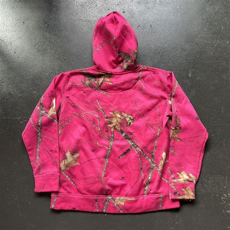 Pink Mossy Oak Camo Hoodie Size M Camo Hunting Depop