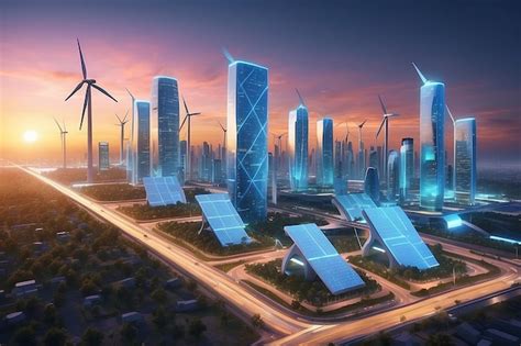 Premium Photo Future Smart Cities Embrace Smart Grid Renewable Energy